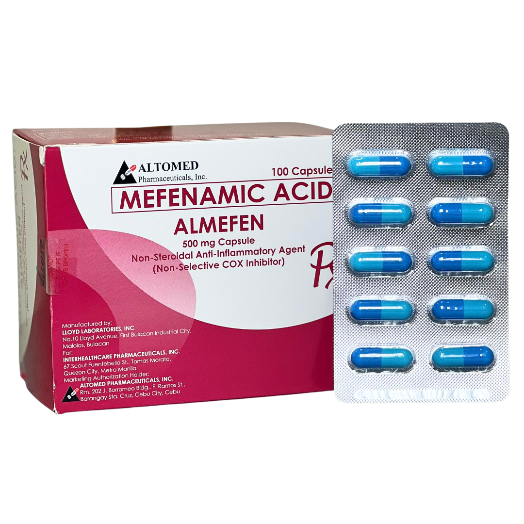 Mefenamic Acid (Almefen) 500mg Capsule [per piece] – BookaDerma